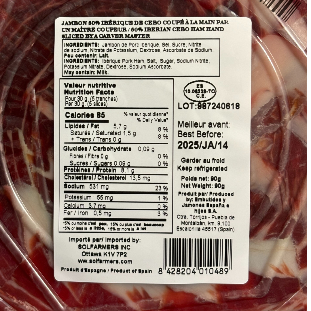 Iberian Pig Cebo Ham 50% – Jamon Iberico – Solfarmers